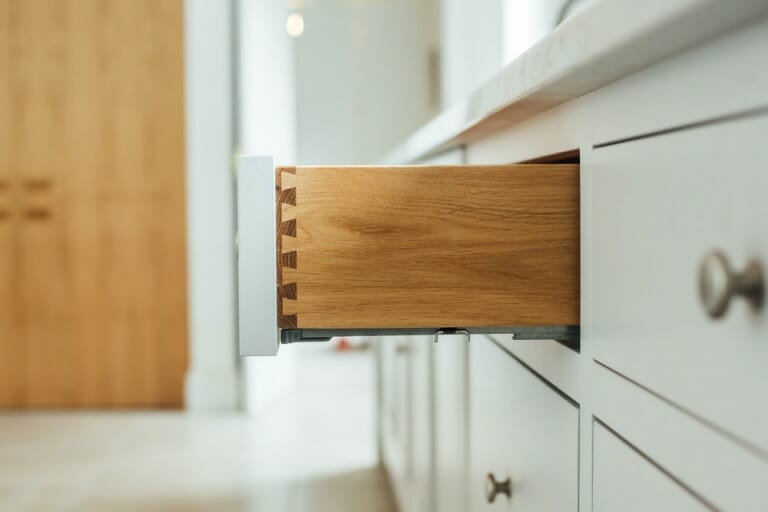 Dovetail Timber Drawers in Oak and Walnut by Mastercraft Kitchens