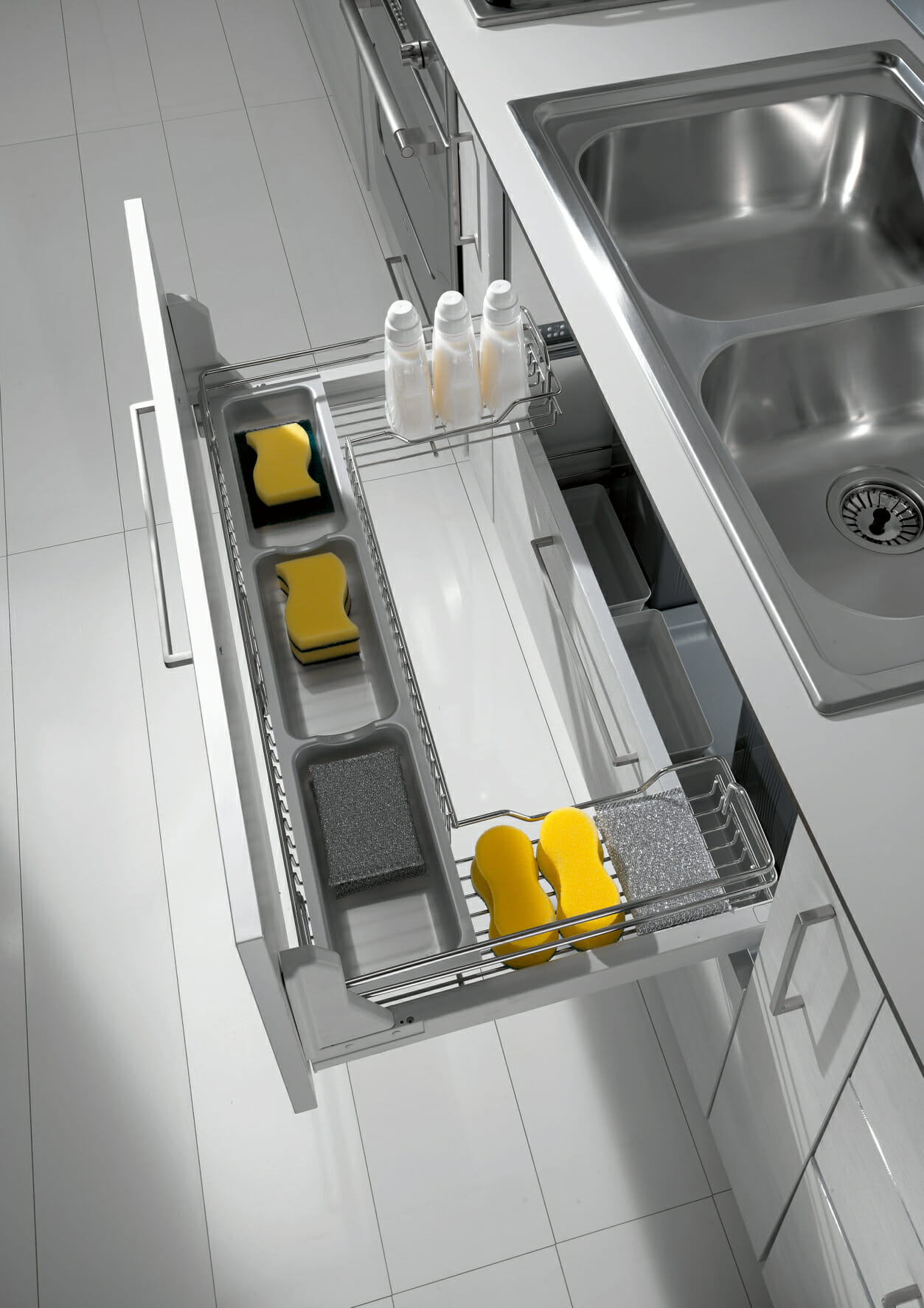 Dynamic Under Sink Pull Out - 1000mm Chrome - Mastercraft Kitchens